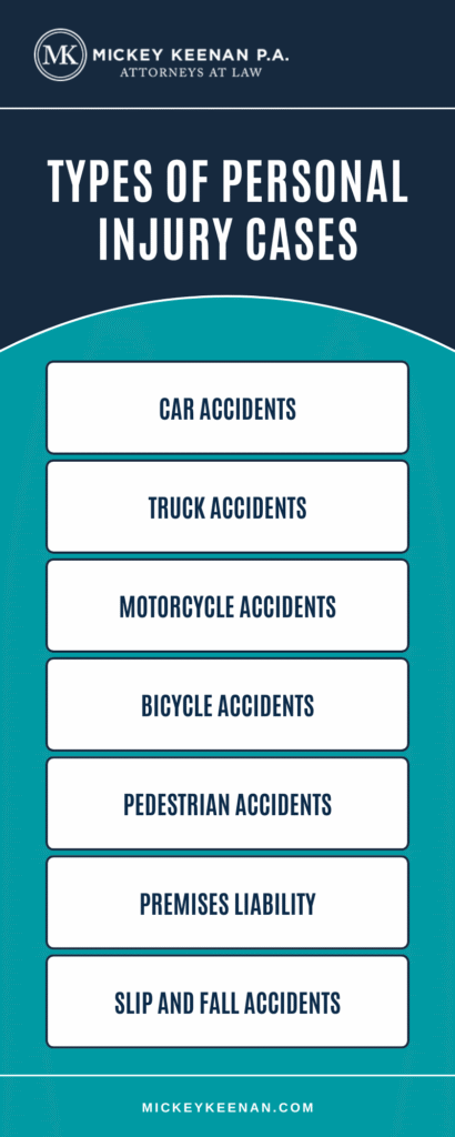 Types of Personal Injury Cases | Mickey Keenan, P.A.